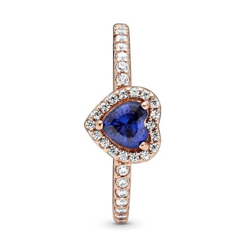 Pandora Authentic Blue Elevated Ring Rose Gold plated, Women's Fashion ...