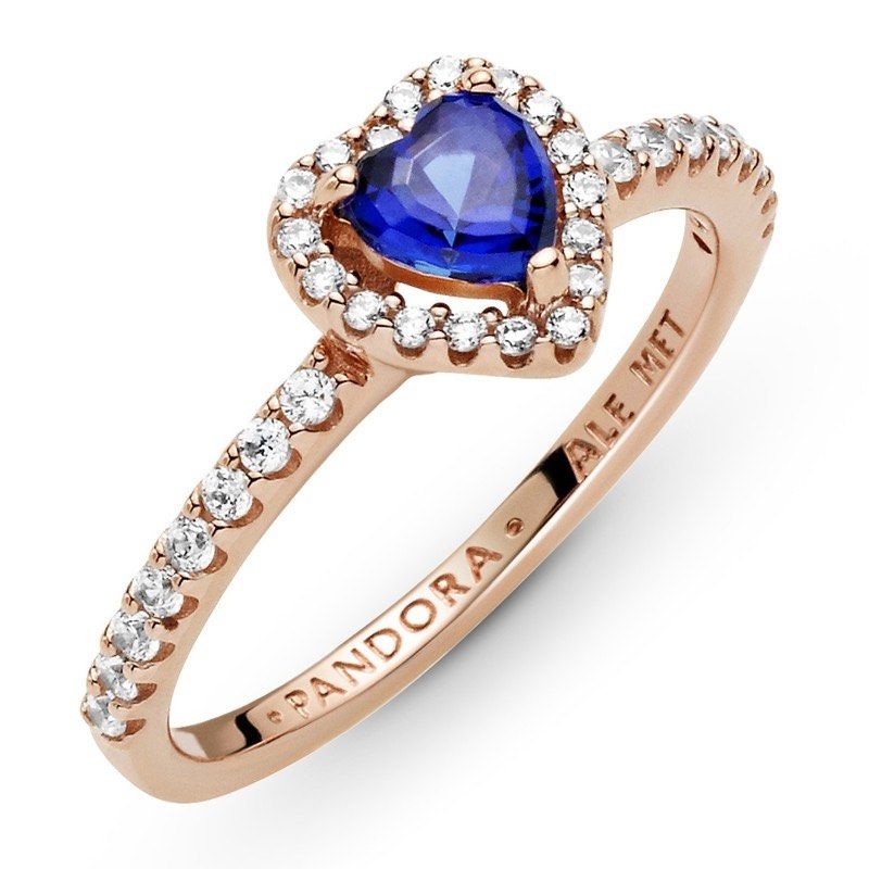Pandora Authentic Blue Elevated Ring Rose Gold plated, Women's Fashion ...