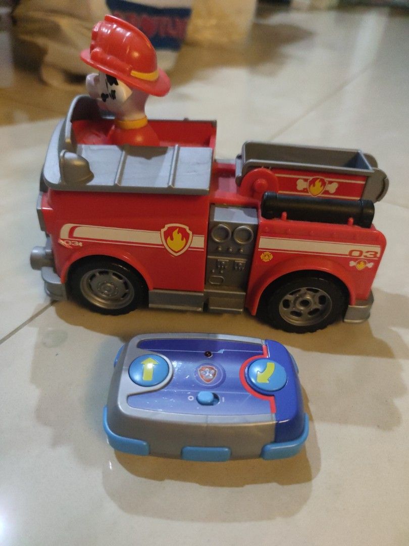 Paw patrol marshall vehicle car truck with remote control, Hobbies ...