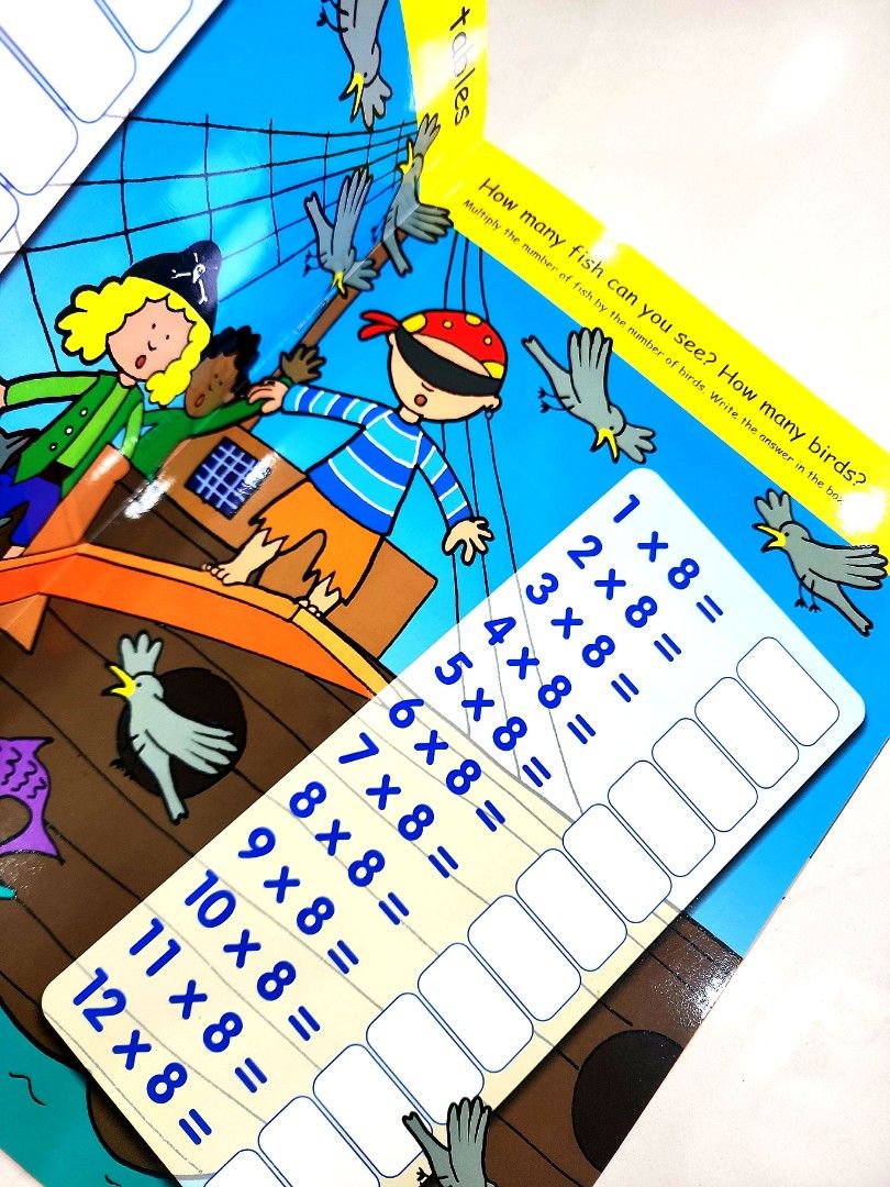 Pirate themed Times Table Wipe and Clean Book, Hobbies & Toys, Books ...