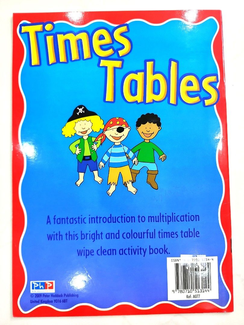 Pirate themed Times Table Wipe and Clean Book, Hobbies & Toys, Books ...