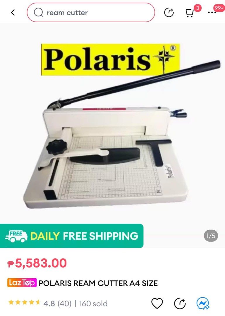 Polaris Ream Cutter A4 Size, Computers & Tech, Office & Business ...