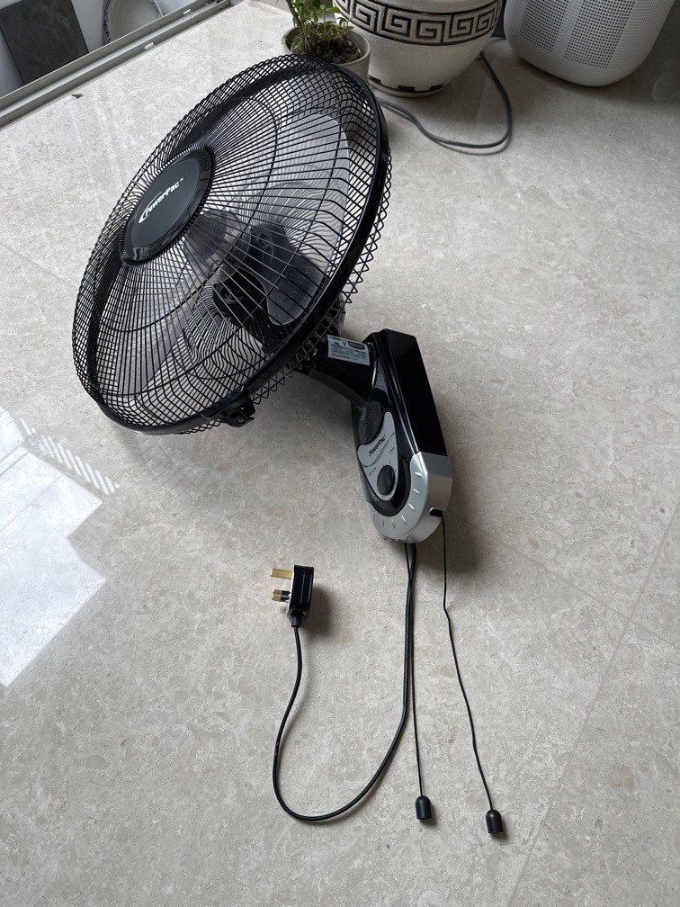 POWERPAC Wall Fan 16 inches, Furniture & Home Living, Lighting & Fans ...
