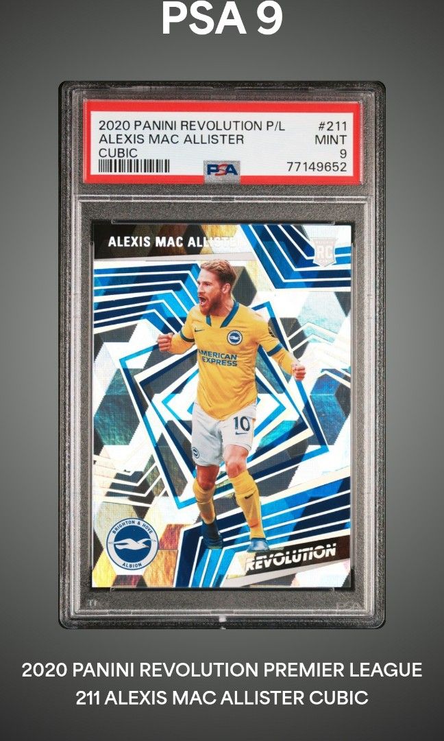 PSA 9 ALEXIX MAC ALLISTER PANINI REVOLUTION RC ROOKIE CUBIC /25 SOCCER CARDS NOT MESSI RONALDO ...