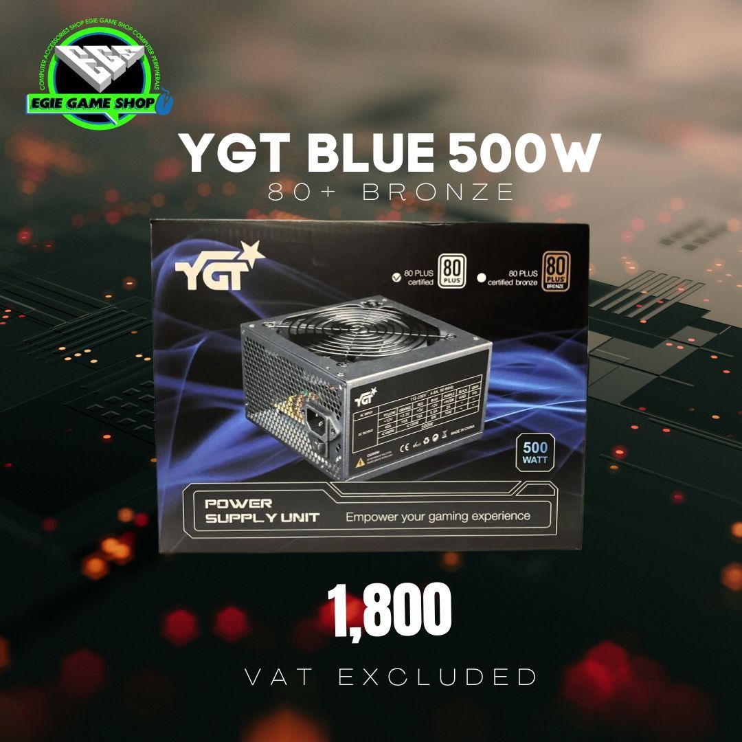 PSU: YGT BLUE 500W 80+ BRONZE, Computers & Tech, Parts & Accessories ...
