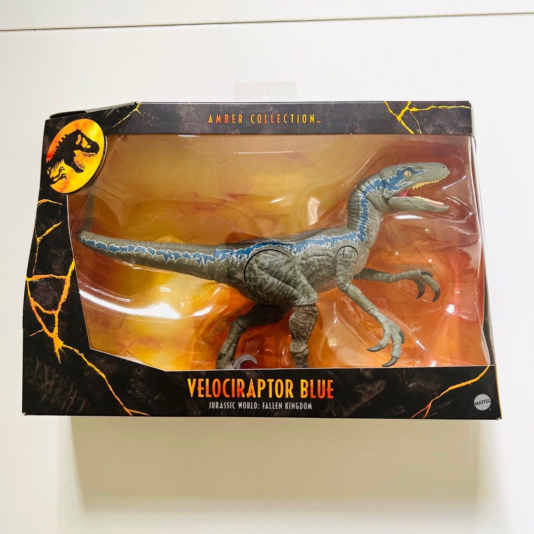 [RARE] Jurassic World Amber Collection Velociraptor Blue, Hobbies ...