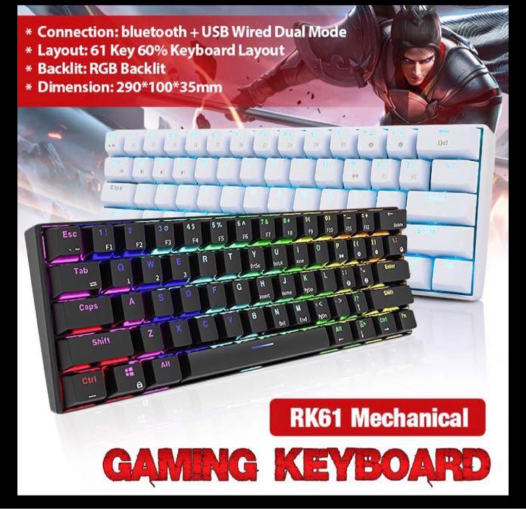 RK61 Royal Kludge Mechanical Keyboard Brown Switch 60%, Computers ...