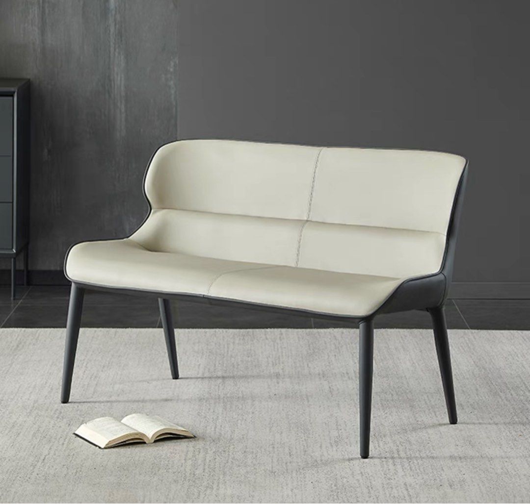 RONIMO Modern Leather Dining Bench, Furniture & Home Living, Furniture ...