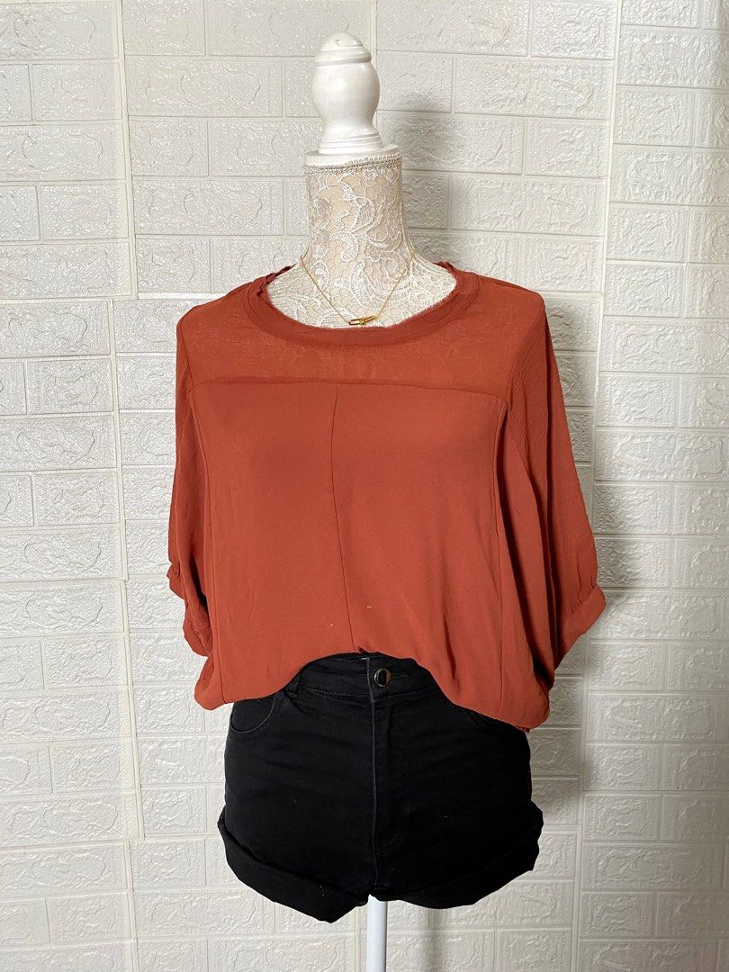 Rust Color Blouse on Carousell
