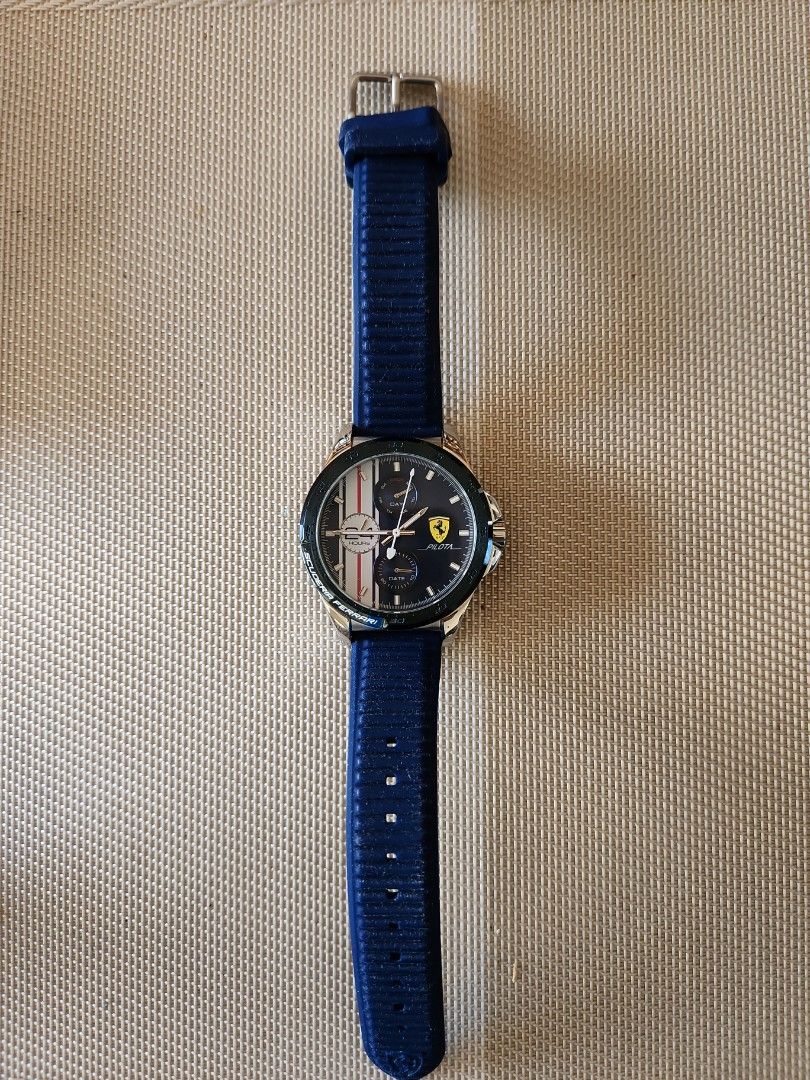 Scuderia Ferrari Navy Blue Watch, Men's Fashion, Watches & Accessories ...