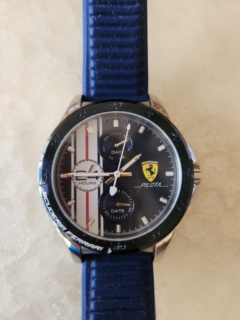 Scuderia Ferrari Navy Blue Watch, Men's Fashion, Watches & Accessories ...
