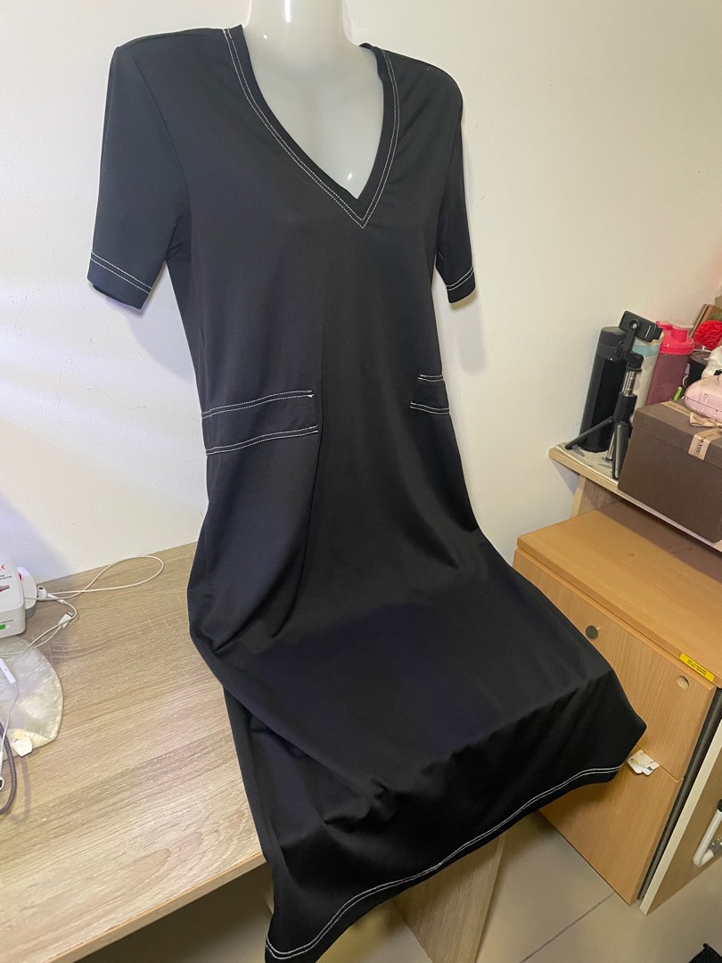 SEED PADINI LONG DRESS BLACK, Women's Fashion, Dresses & Sets, Dresses ...