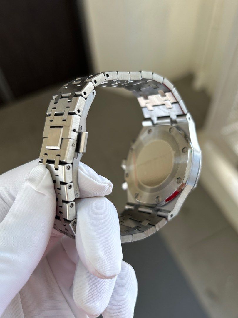 Seiko AP Chronograph Mod Audemars Piguet Blue Dial Royal Oak Cosmograph ...