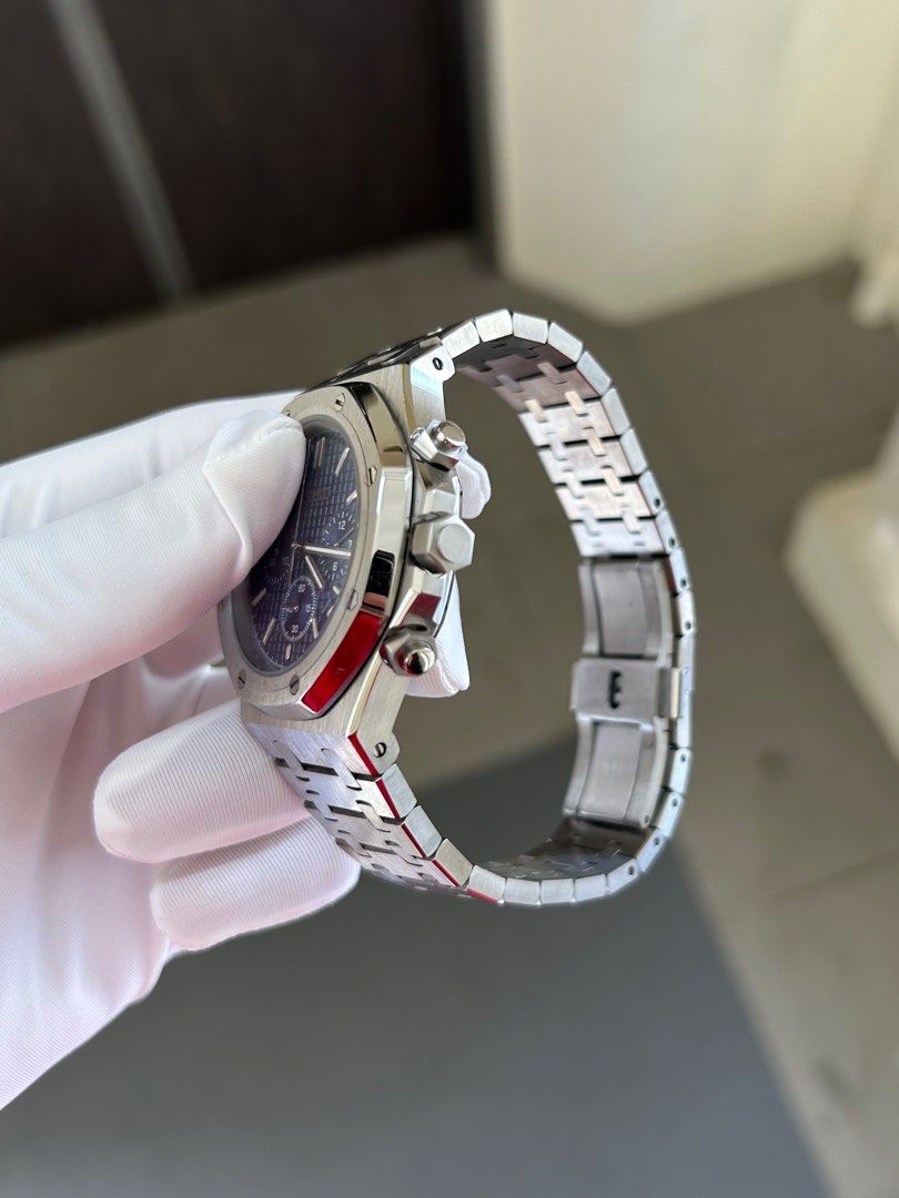 Seiko AP Chronograph Mod Audemars Piguet Blue Dial Royal Oak Cosmograph ...