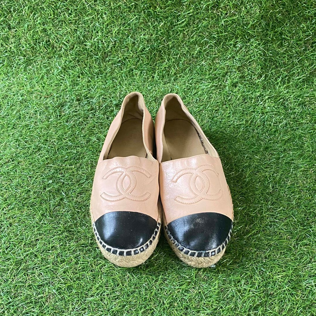 Sepatu CHANEL peach pastel Espardrilles made in spain Bekas Pakai ...