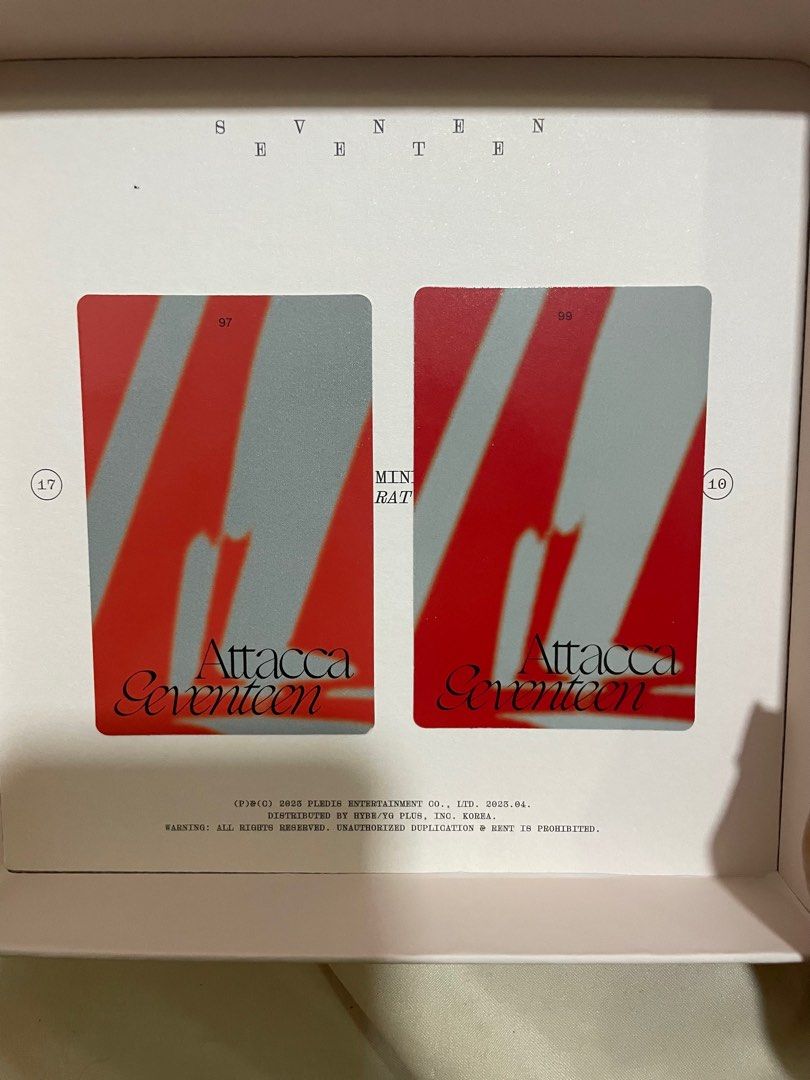 SEVENTEEN SVT JEONGHAN JH ATTACCA CARVER PC PHOTOCARD on Carousell