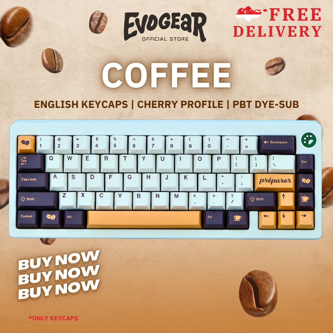 {SG LOCAL STOCK} Coffee / Cafe Keycaps (not keyboard) | English Keycaps ...