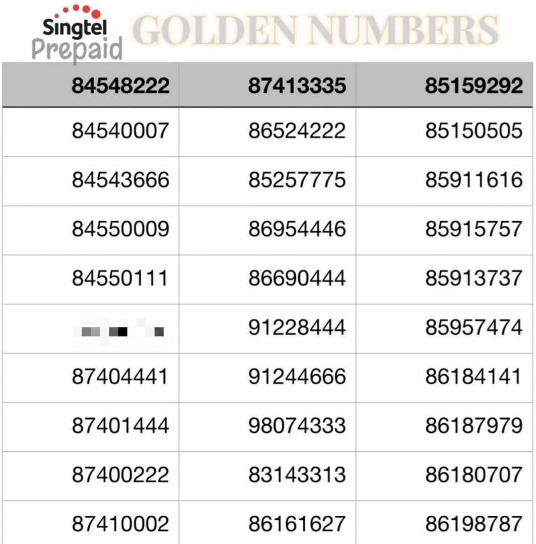 SingTel Prepaid Golden Number, Mobile Phones & Gadgets, Mobile & Gadget ...
