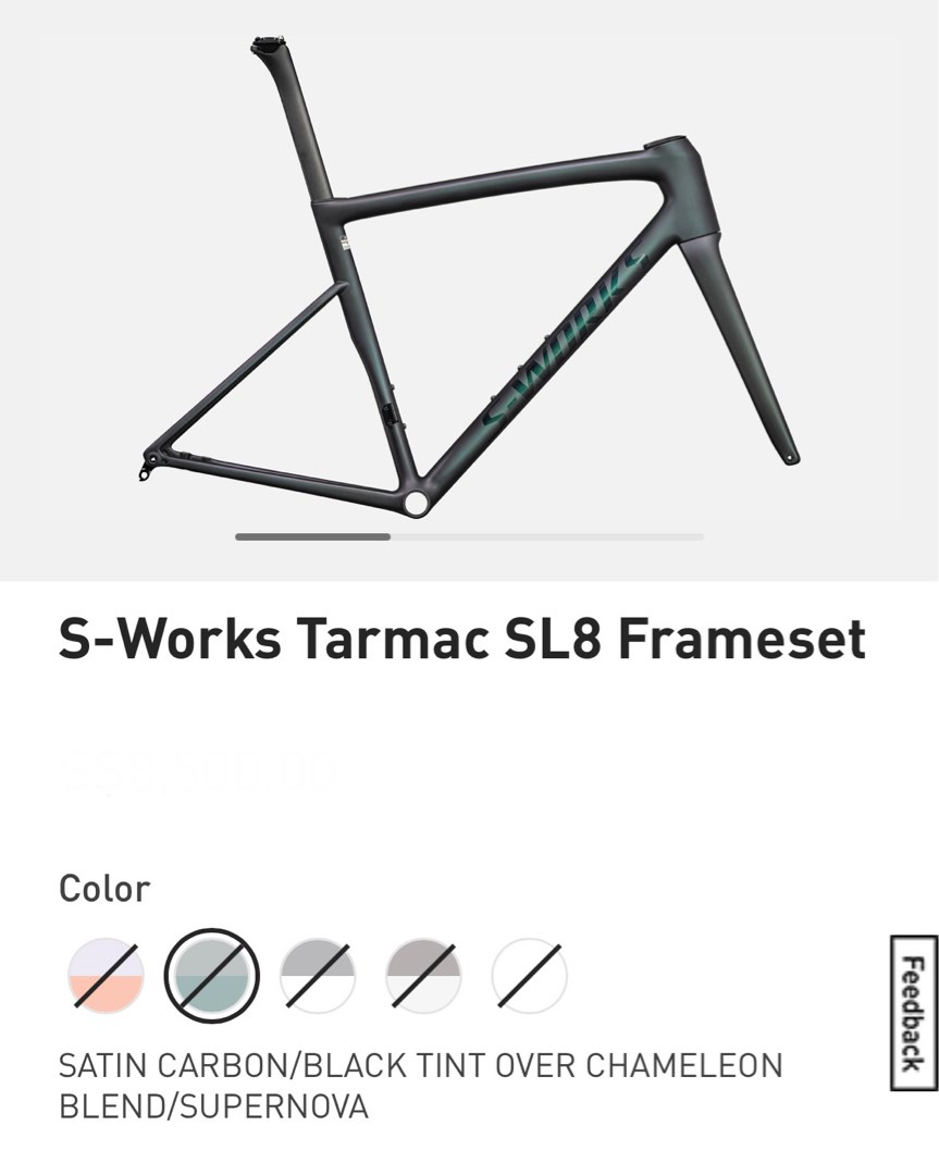 Specialized S-WORKS Tarmac SL8 Frameset w Cockpit, Sports Equipment ...