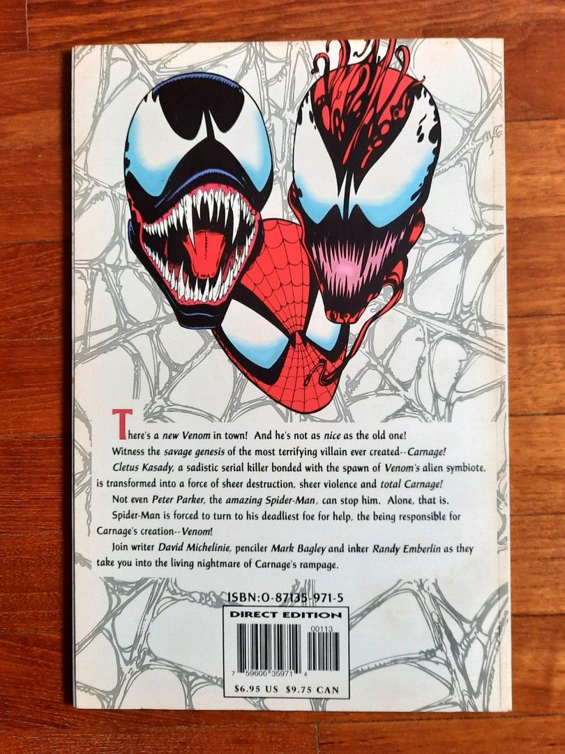 Spider-Man : Carnage (1993) TPB 1st appearance of Cletus Kasady ...
