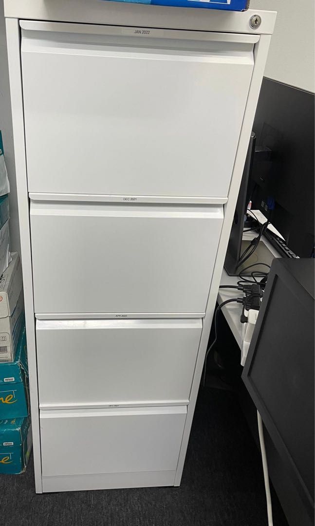 Steel 4 Drawer Filing Cabinet / Metal Cabinet, Furniture & Home Living ...