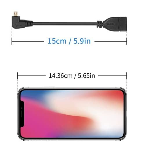 Maxhood Micro HDMI to HDMI Adapter, 6inch Right Angle Micro HDMI to ...