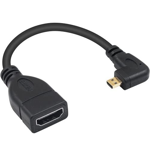Maxhood Micro HDMI to HDMI Adapter, 6inch Right Angle Micro HDMI to ...