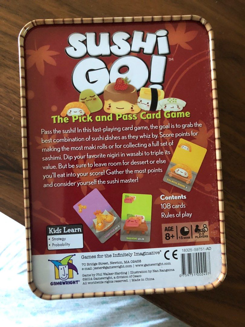 Sushi Go Game, Hobbies & Toys, Toys & Games on Carousell
