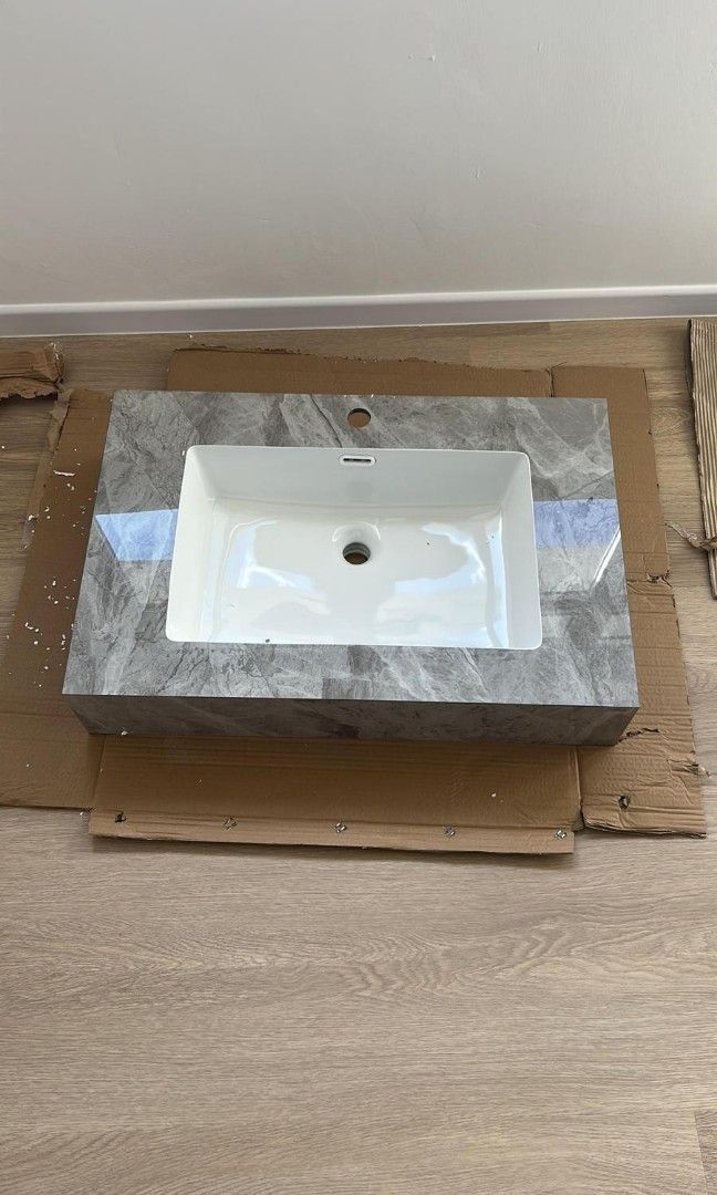 Synthetic marble slab basin, Furniture & Home Living, Bathroom ...