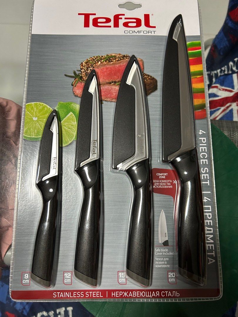 Tefal Comfort stainless steel 4 pc knife set, Furniture & Home Living ...
