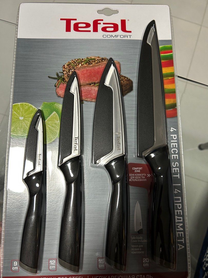 Tefal Comfort stainless steel 4 pc knife set, Furniture & Home Living ...