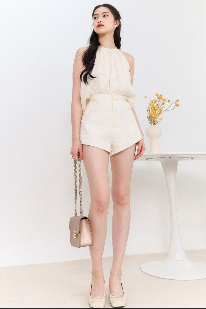 Terrie Tweed Co- ord set in cream, Women's Fashion, Dresses & Sets ...