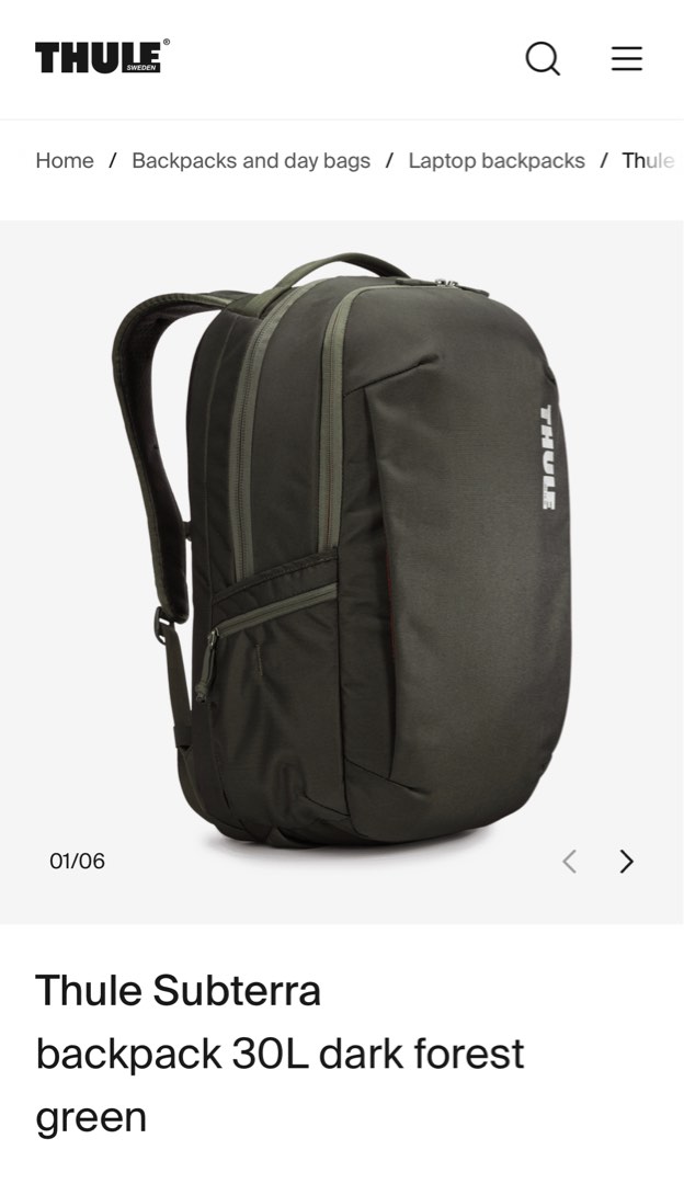 Thule Subterra 30L, Men's Fashion, Bags, Backpacks on Carousell