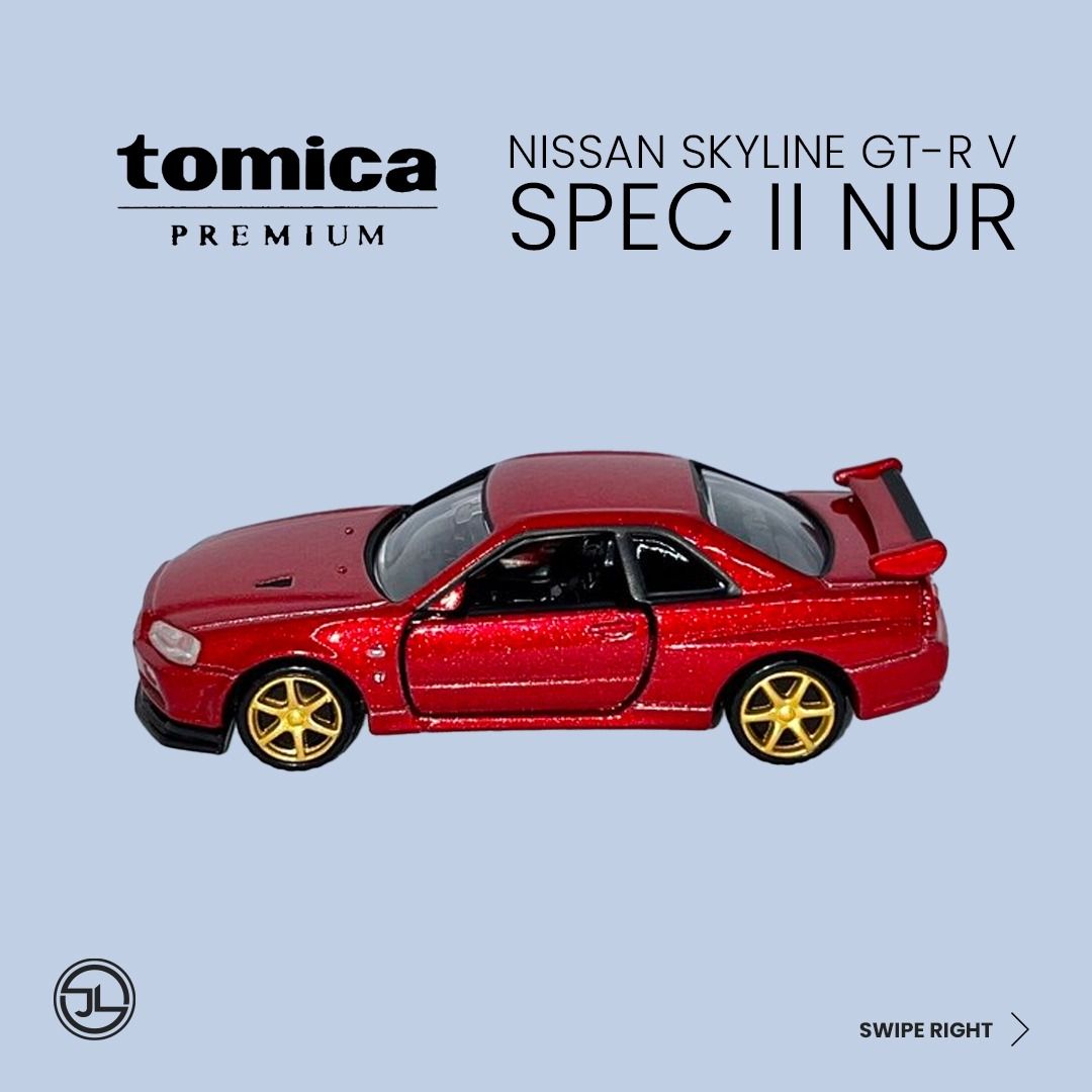 Tomica Premium Nissan Skyline GT-R V Spec II Nur Red 1/68, Hobbies & Toys, Toys & Games on Carousell