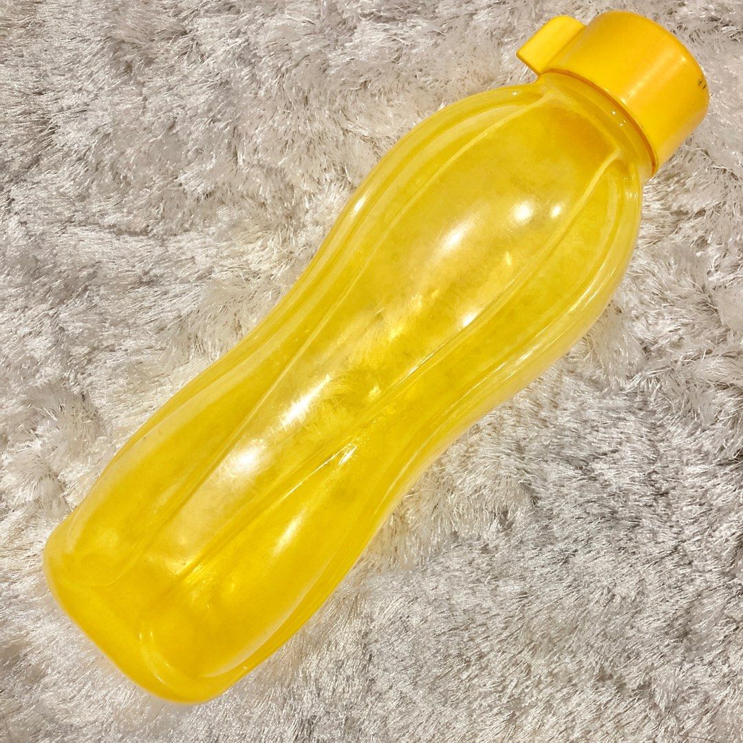 Tupperware bottle 1L eco screw cap limited used yellow original brand ...