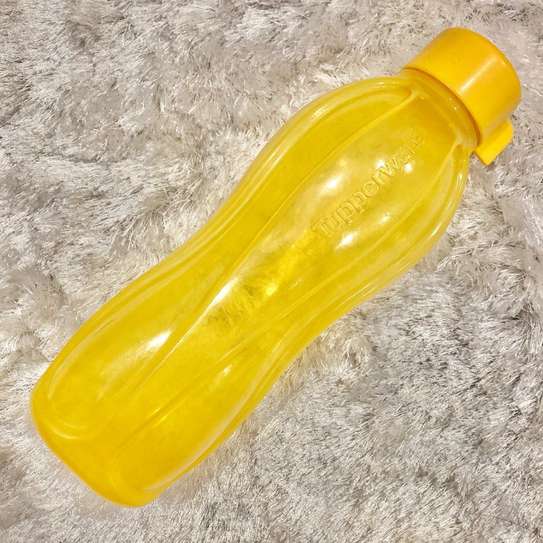 Tupperware bottle 1L eco screw cap limited used yellow original brand ...