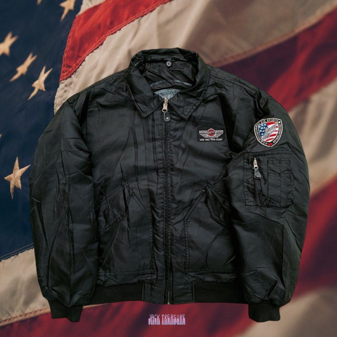 US Flying MA-2 Jacket/not avirex/alpha industries, Fesyen Pria, Pakaian ...