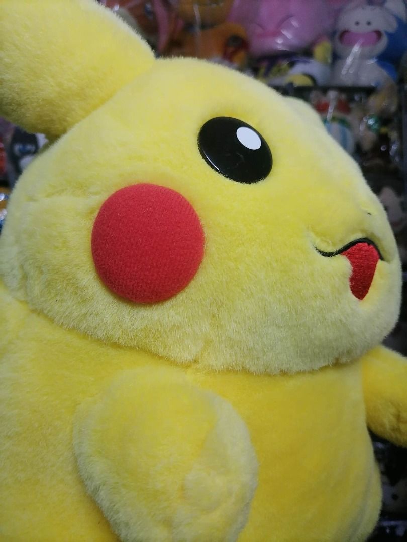 VINTAGE: Classic and Lifesize Fuzzy Fat Pikachu Pokemon Plush Toy ...