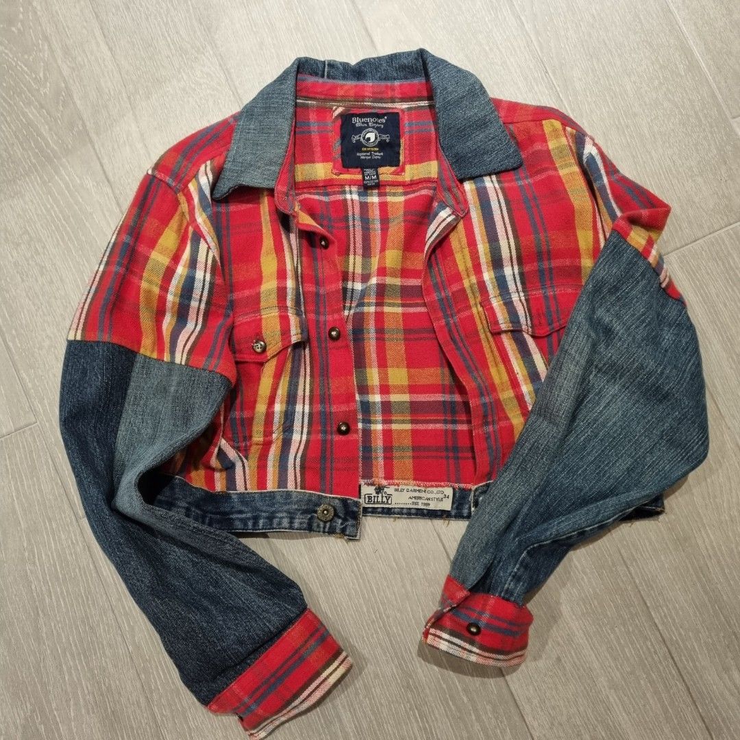 Vintagewknd reworked cropped denim jacket, Women's Fashion, Coats ...