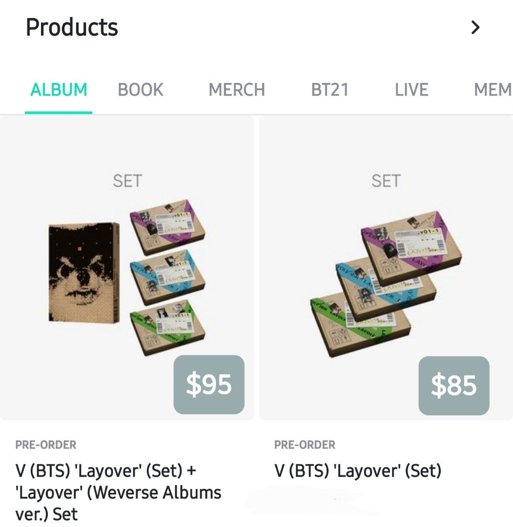 WEVERSE GO- BTS V LAYOVER ALBUM, Hobbies & Toys, Memorabilia & Collectibles, K-Wave on Carousell