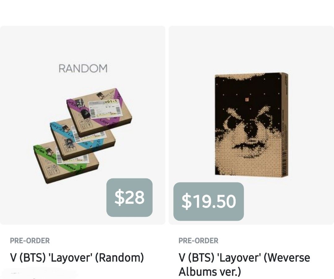 WEVERSE GO- BTS V LAYOVER ALBUM, Hobbies & Toys, Memorabilia & Collectibles, K-Wave on Carousell