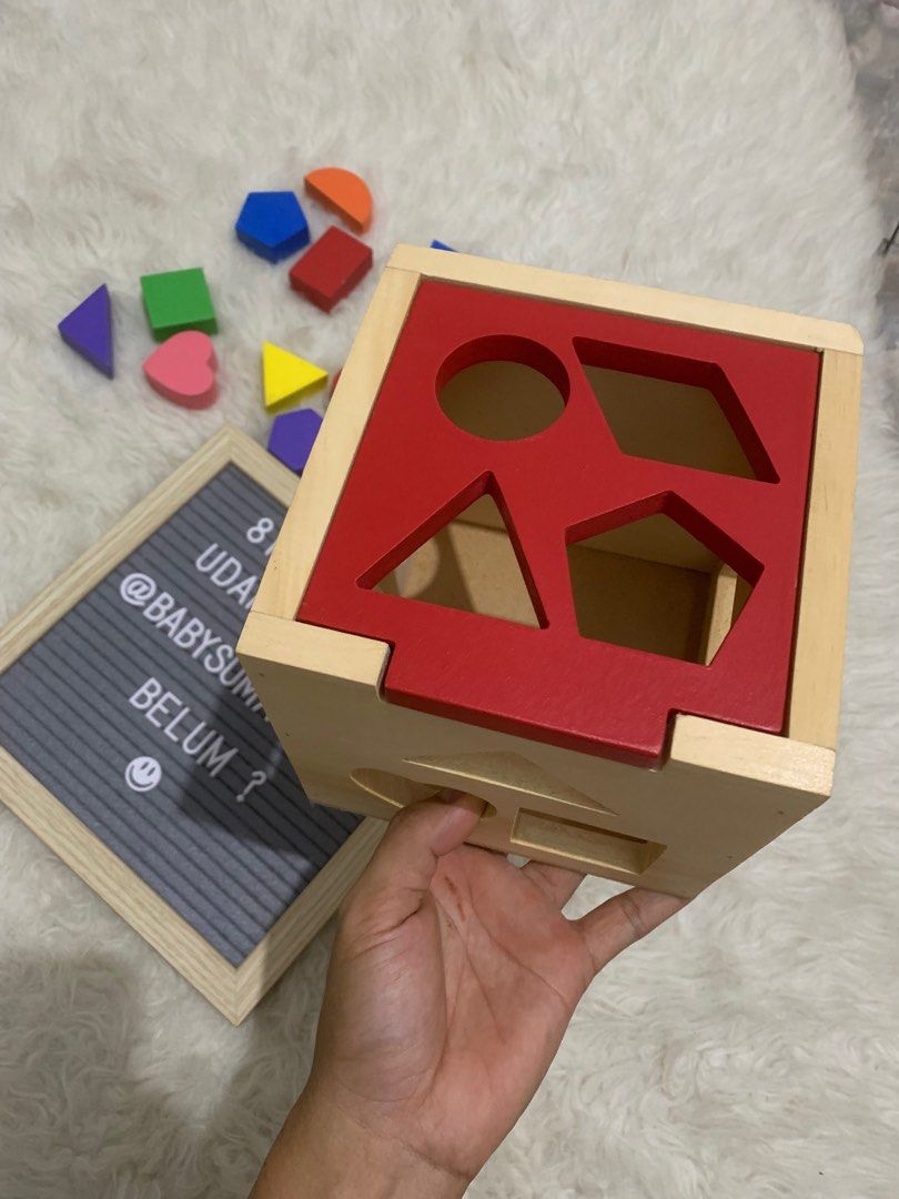 Wooden Box Shape Sorter Lengkap Like New Mainan Kayu Edukasi Anak Bukan ...