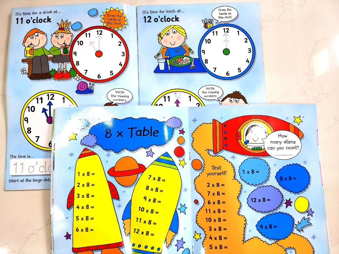 Write and Wipe Telling Time + Times Tables, Hobbies & Toys, Books ...
