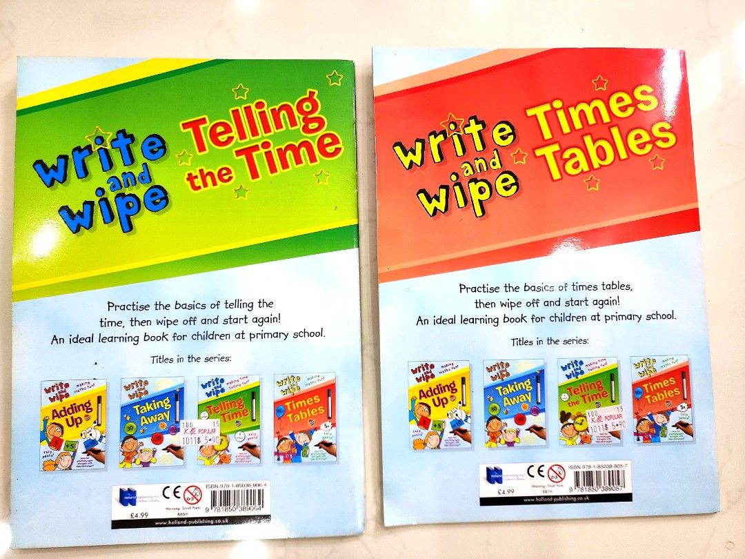 Write and Wipe Telling Time + Times Tables, Hobbies & Toys, Books ...