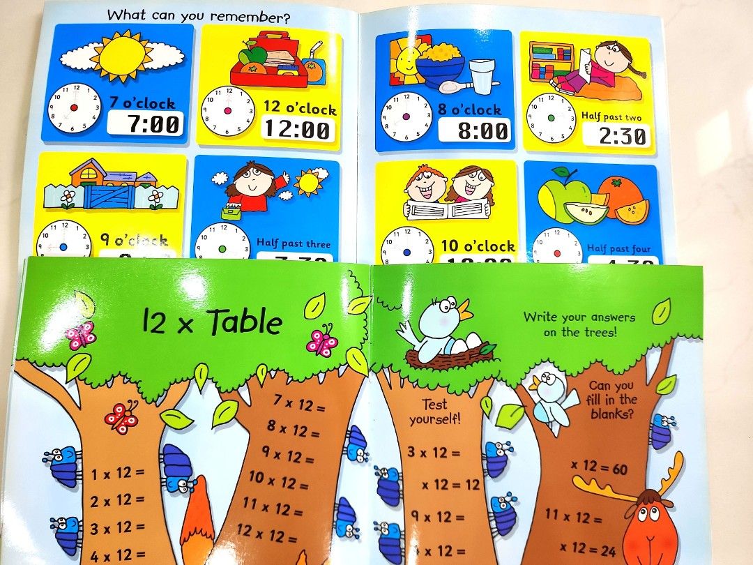 Write and Wipe Telling Time + Times Tables, Hobbies & Toys, Books ...