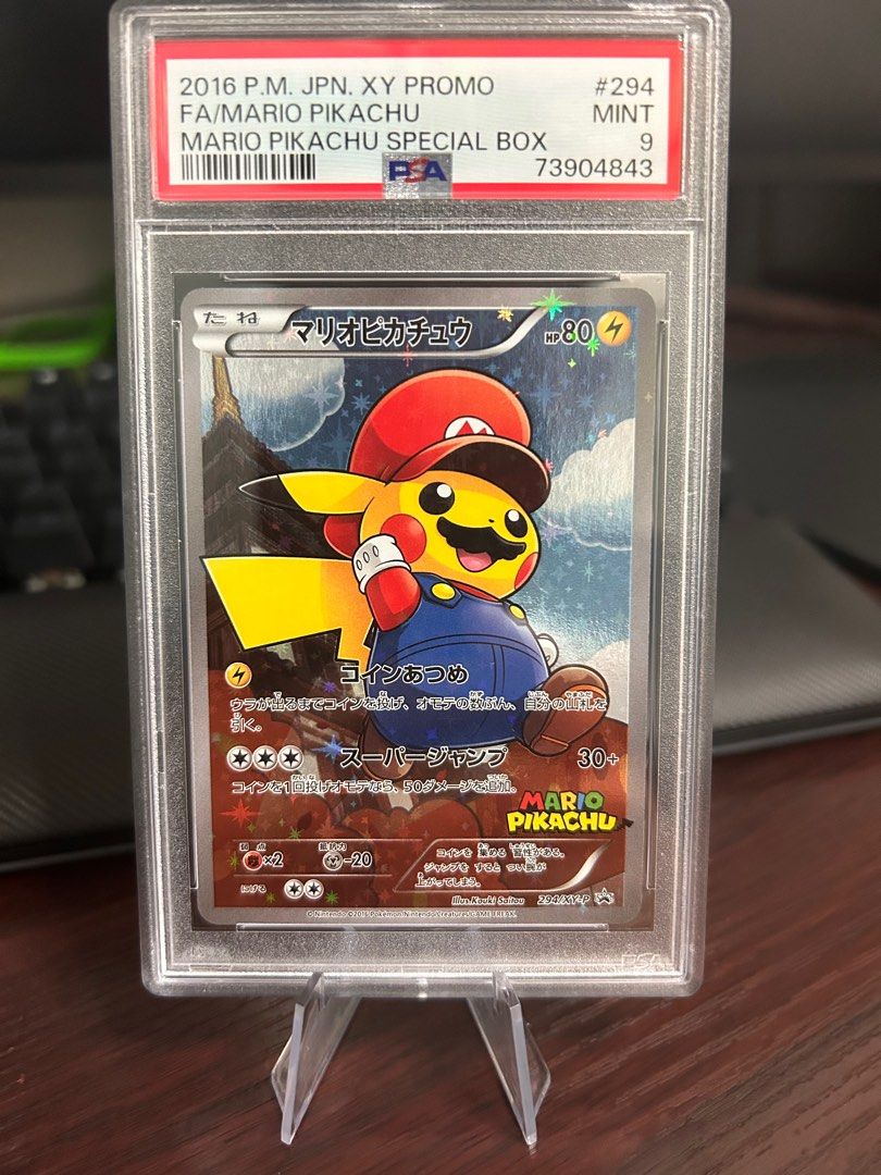 WTS/WTT Japanese Promo Pokémon Mario Pikachu FA 294/XY-P PSA 9, Hobbies ...