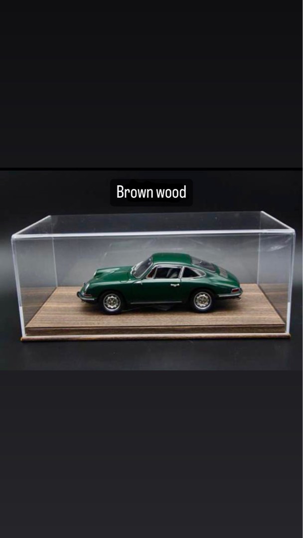 1/18 Dust Proof Acrylic Display Case with Brown Wood finish for BBR ...