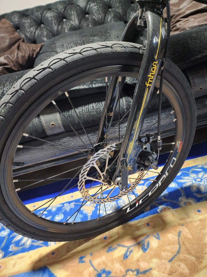 20" Fnhon Blast Black Gold with 9-Speed Shimano Altus, Sports Equipment ...