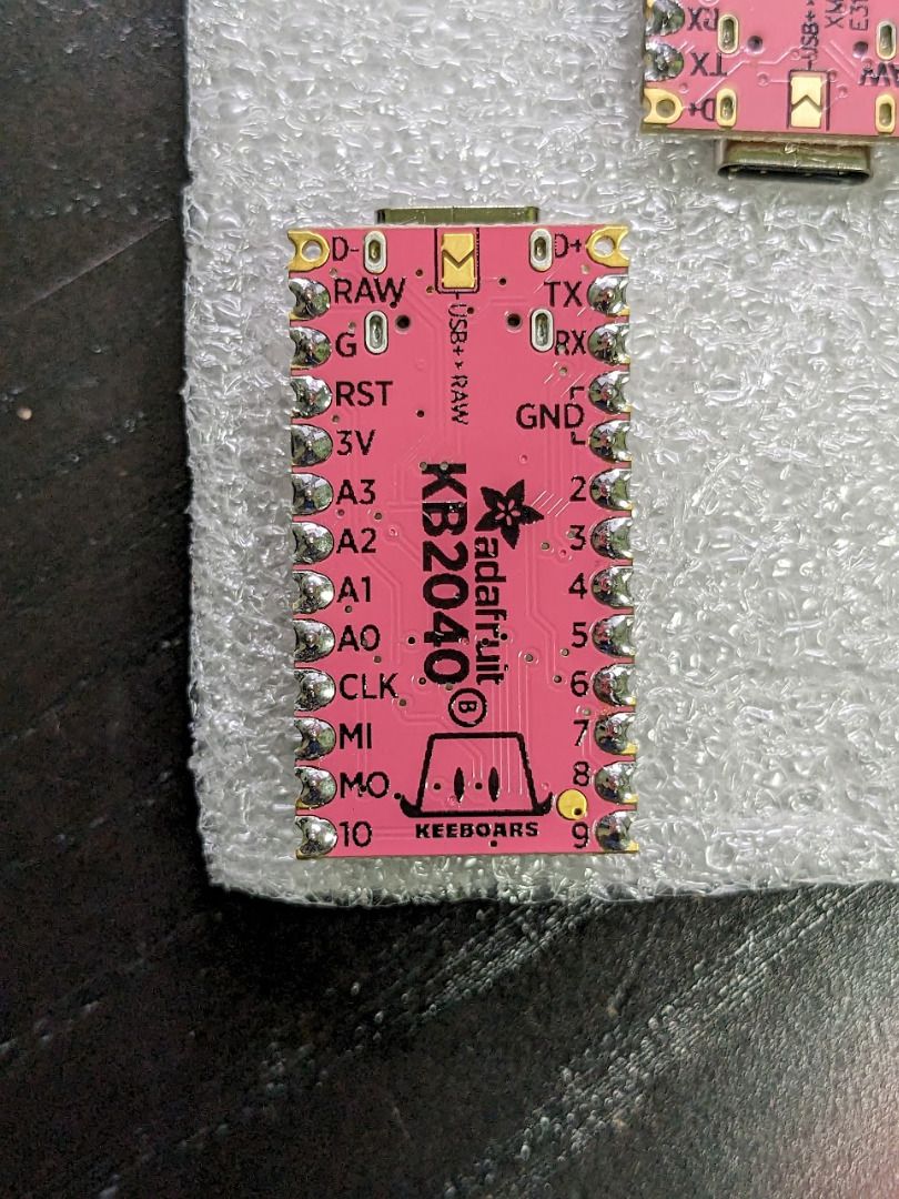 2x Adafruit KB2040 soldered with Mill-Max pins [Pro Micro-shaped with ...