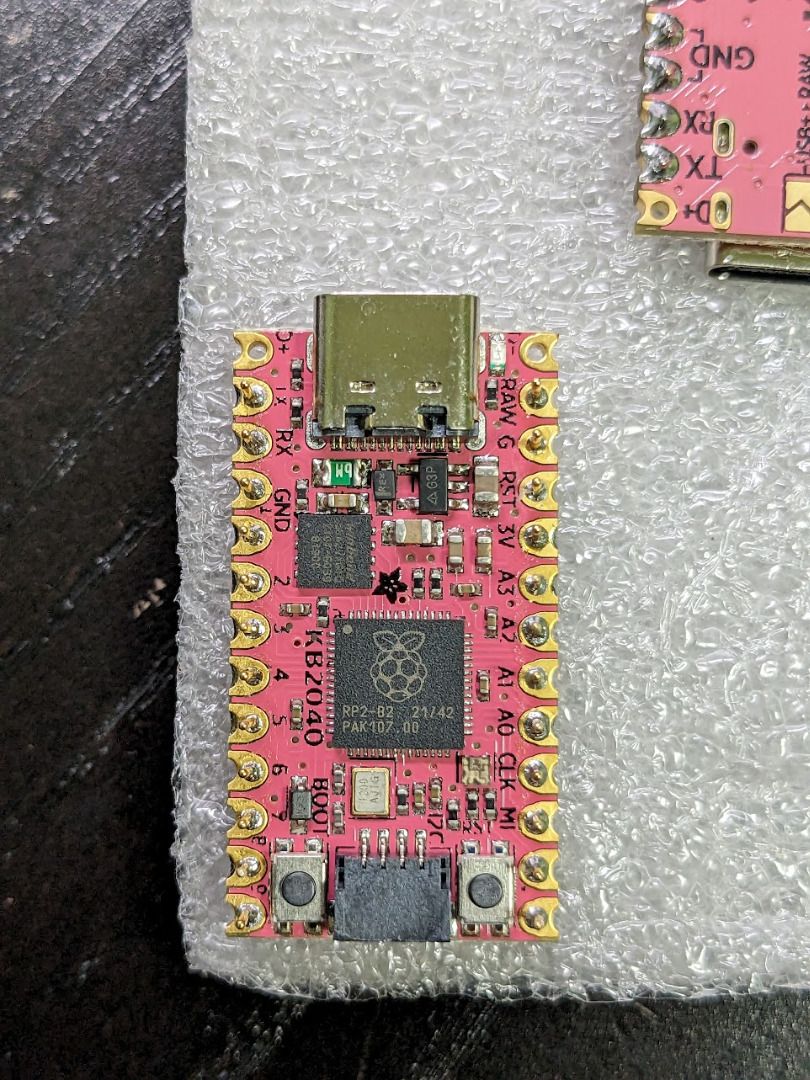 2x Adafruit KB2040 soldered with Mill-Max pins [Pro Micro-shaped with ...